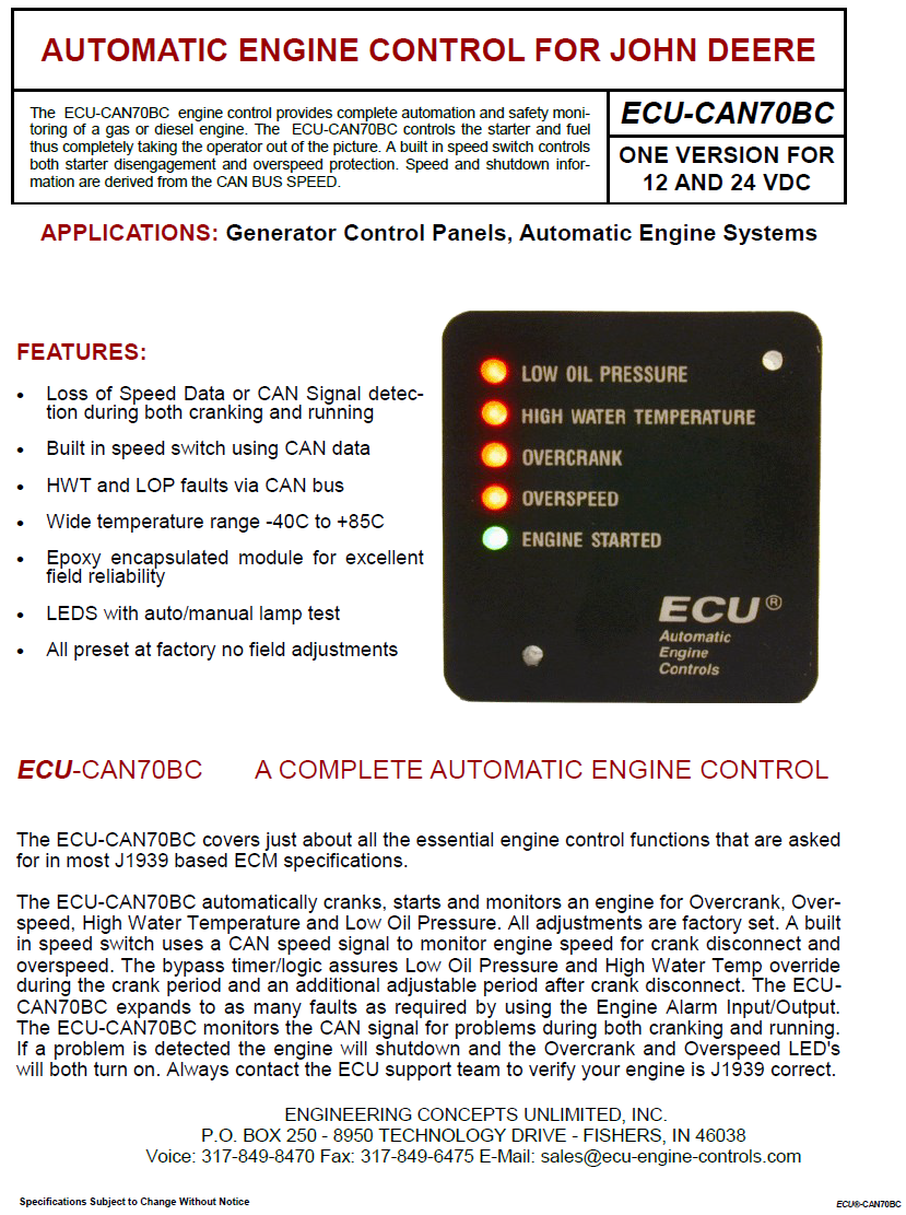 Ecu-CAN70BC – Engineering Concepts Unlimited Inc.
